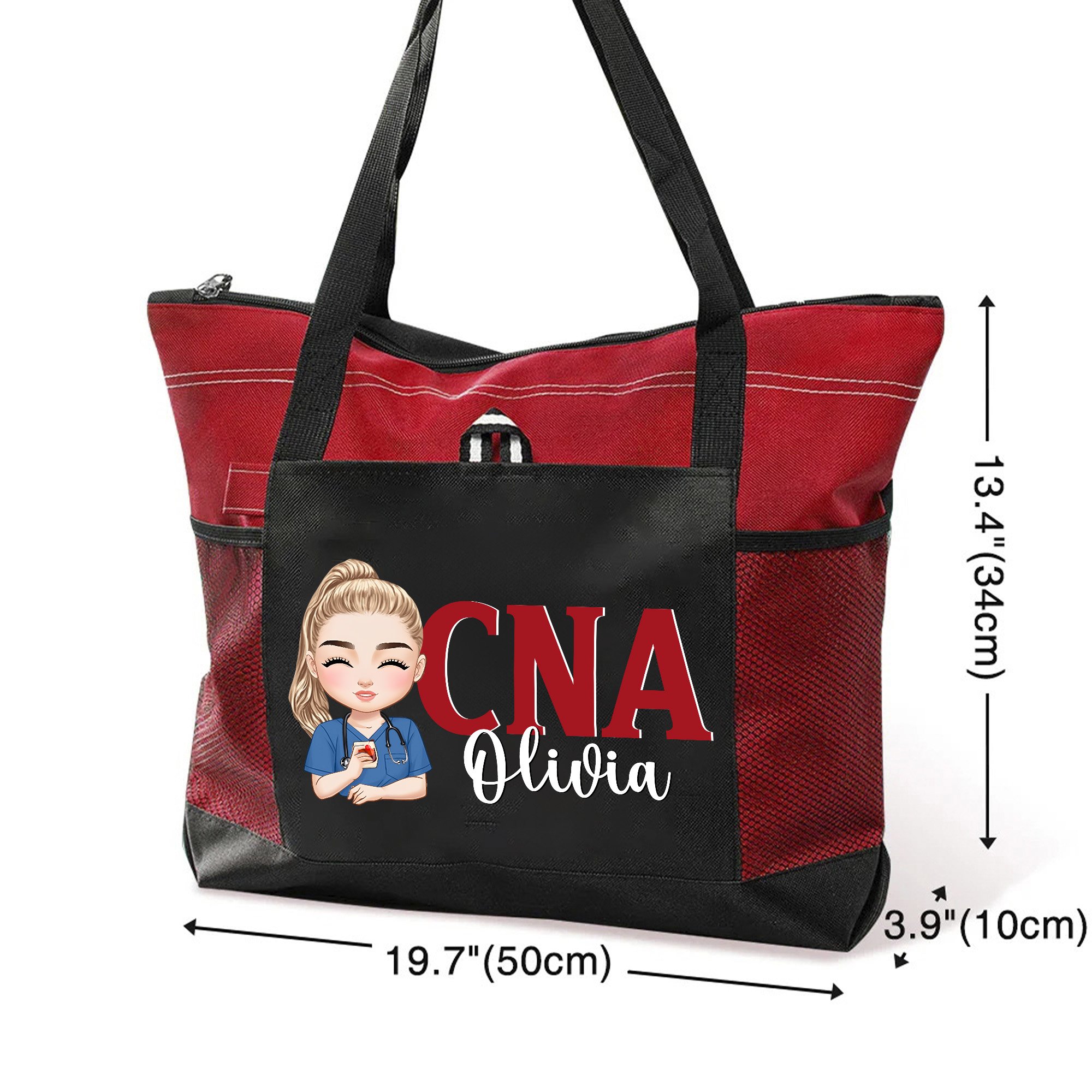Personalized Cartoon Doctor Nurse Character Large Capacity Oxford Tote ...
