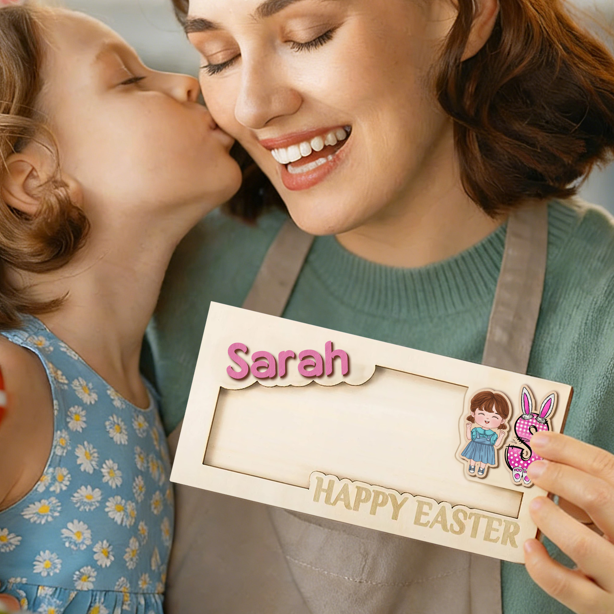 Personalized Cartoon Character Clip Art Wooden Money Holder with Name ...