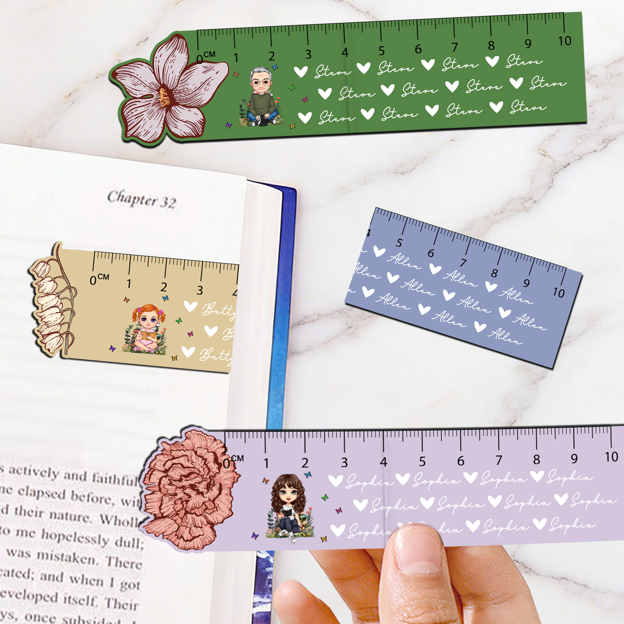 Personalized Cartoon Reading Character Ruler Design Magnetic Bookmark ...