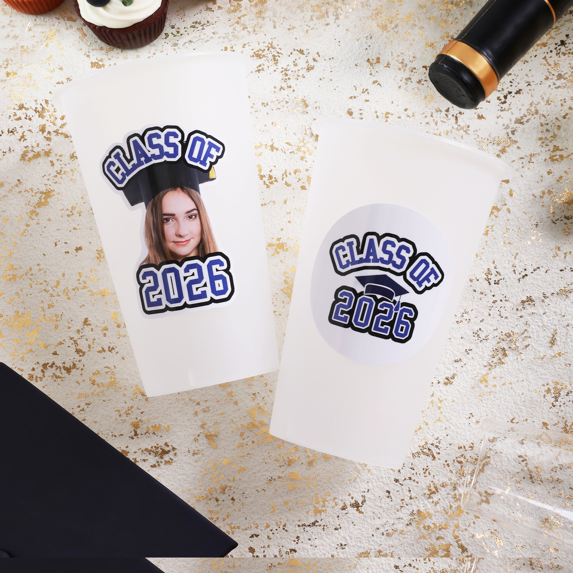 Personalised Class of 2026 Graduation Photo Waterproof Stickers with ...