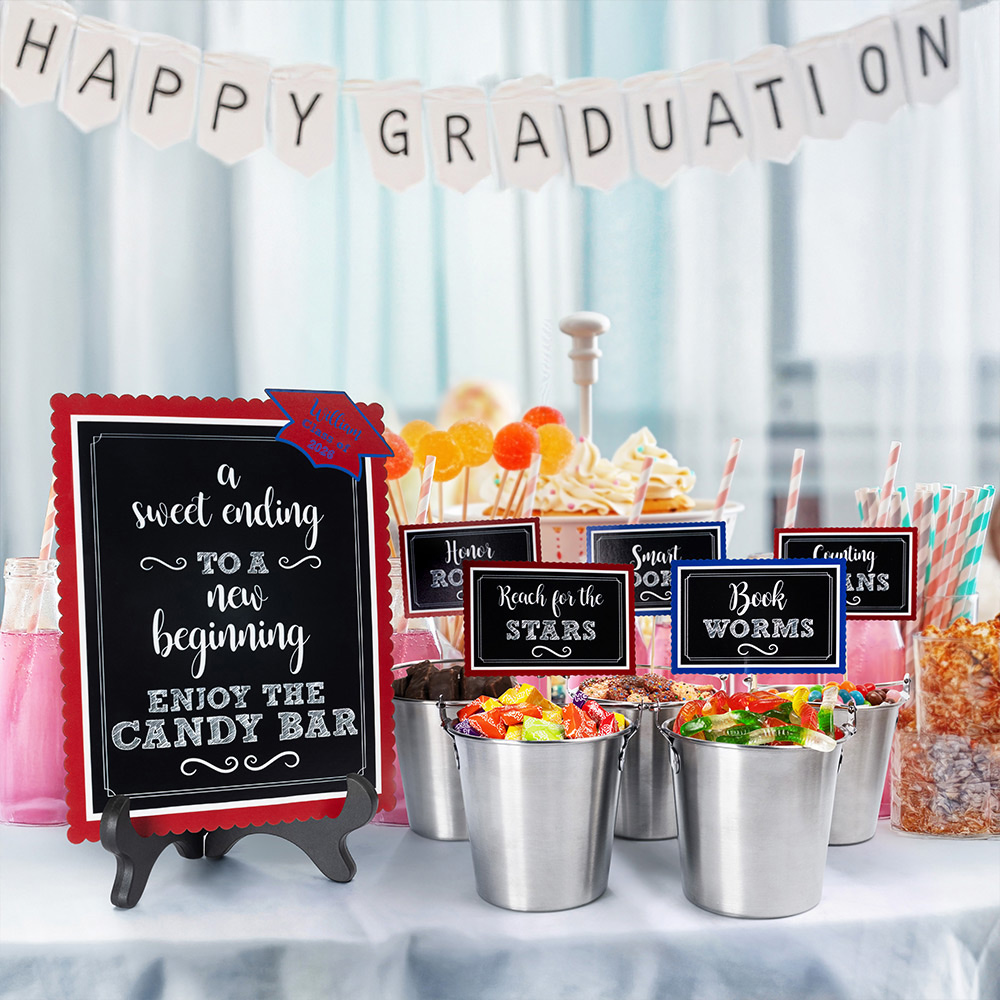 Personalized School Colors Snack Dessert Buffet Labels Set of 16 with ...