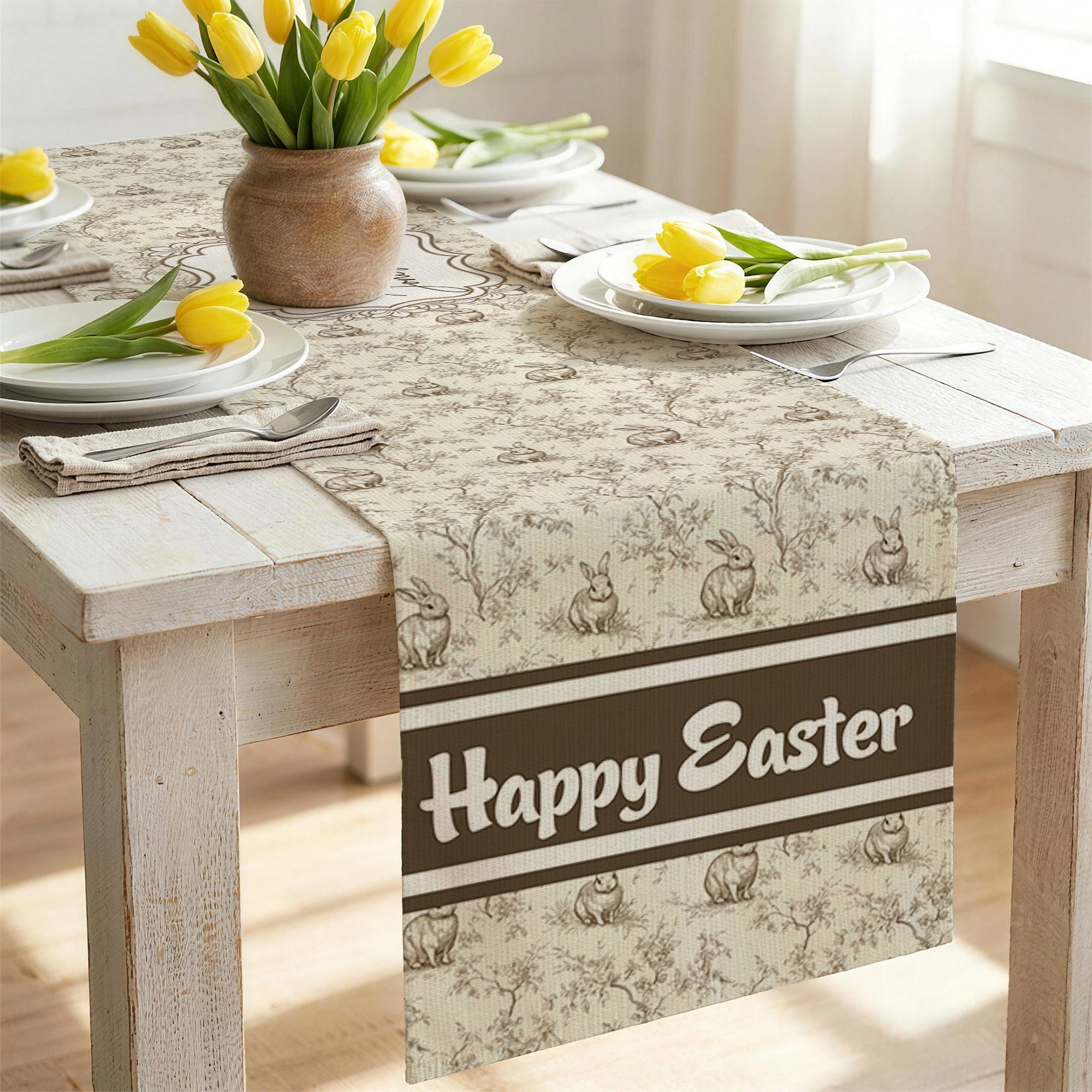 Personalized Toile De Jouy Style Easter Bunny Table Runner and Matching ...