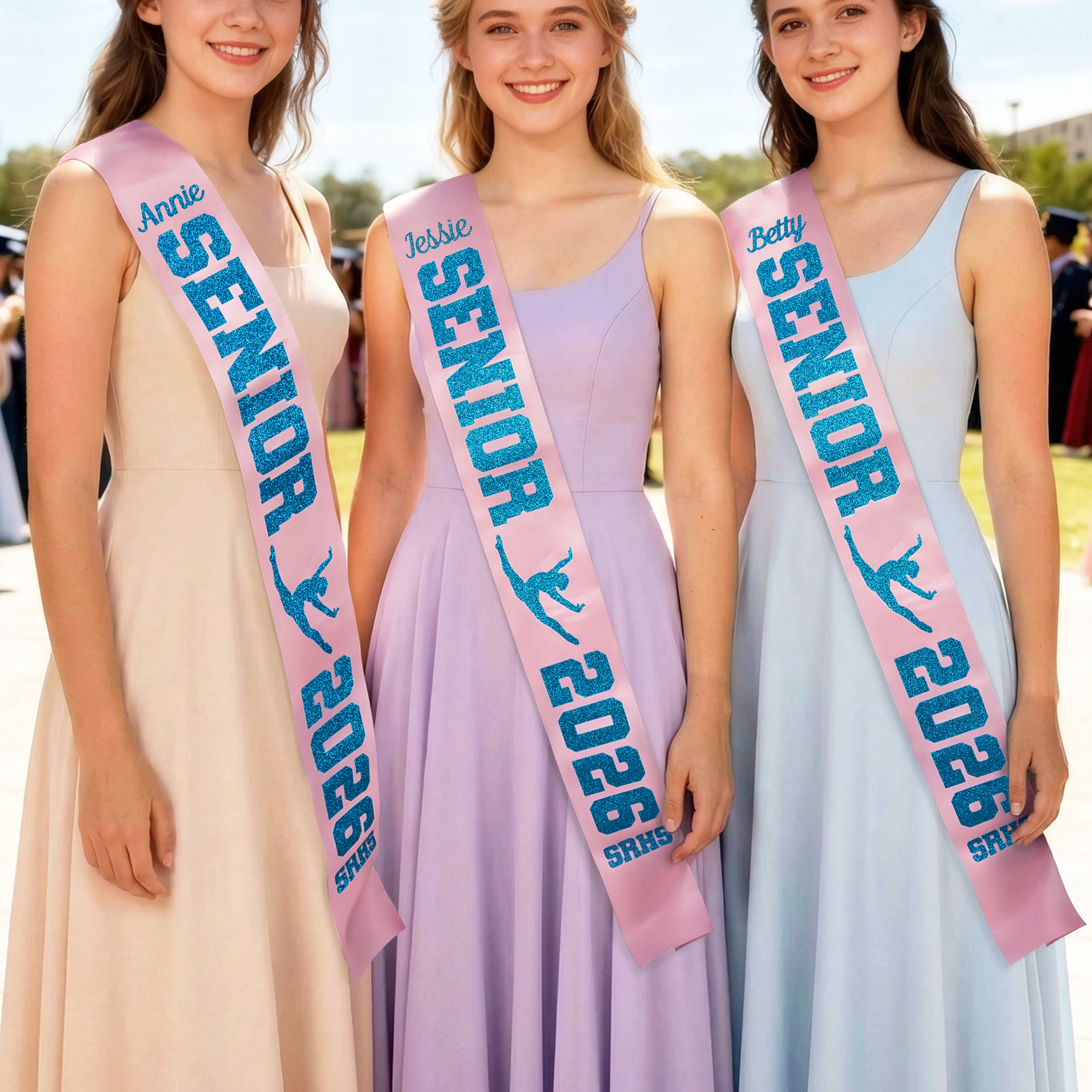 Personalised Gymnastics Silhouette Shine Graduation Sash with Name ...