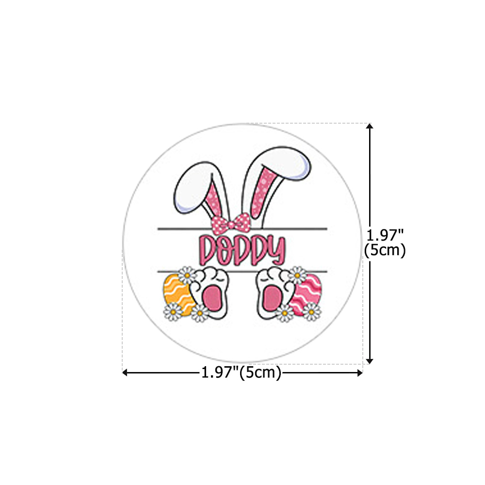 Personalised Cute Easter Bunny Ears Waterproof Stickers with Name ...