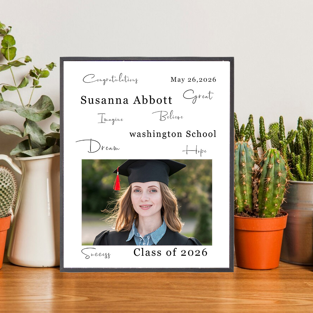 Personalized Congratulation Graduation Photo Frame with Photo and Name ...