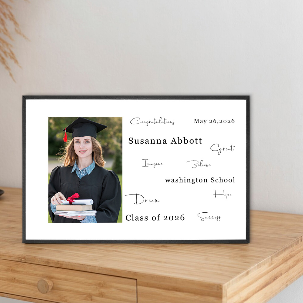 Personalized Congratulation Graduation Photo Frame with Photo and Name ...