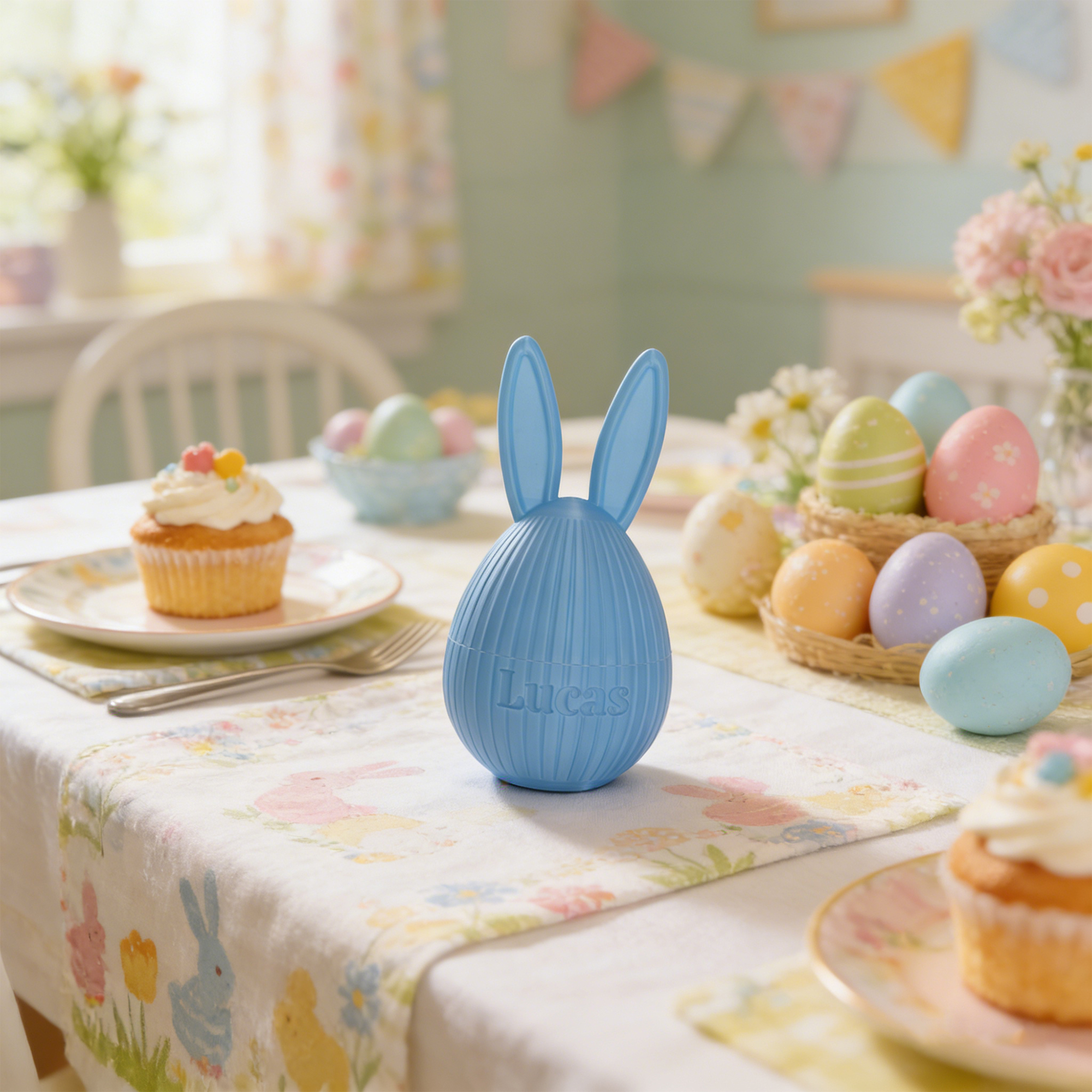 Personalized Multicolor Cute 3D-Printed Bunny Ear Design Easter Egg ...