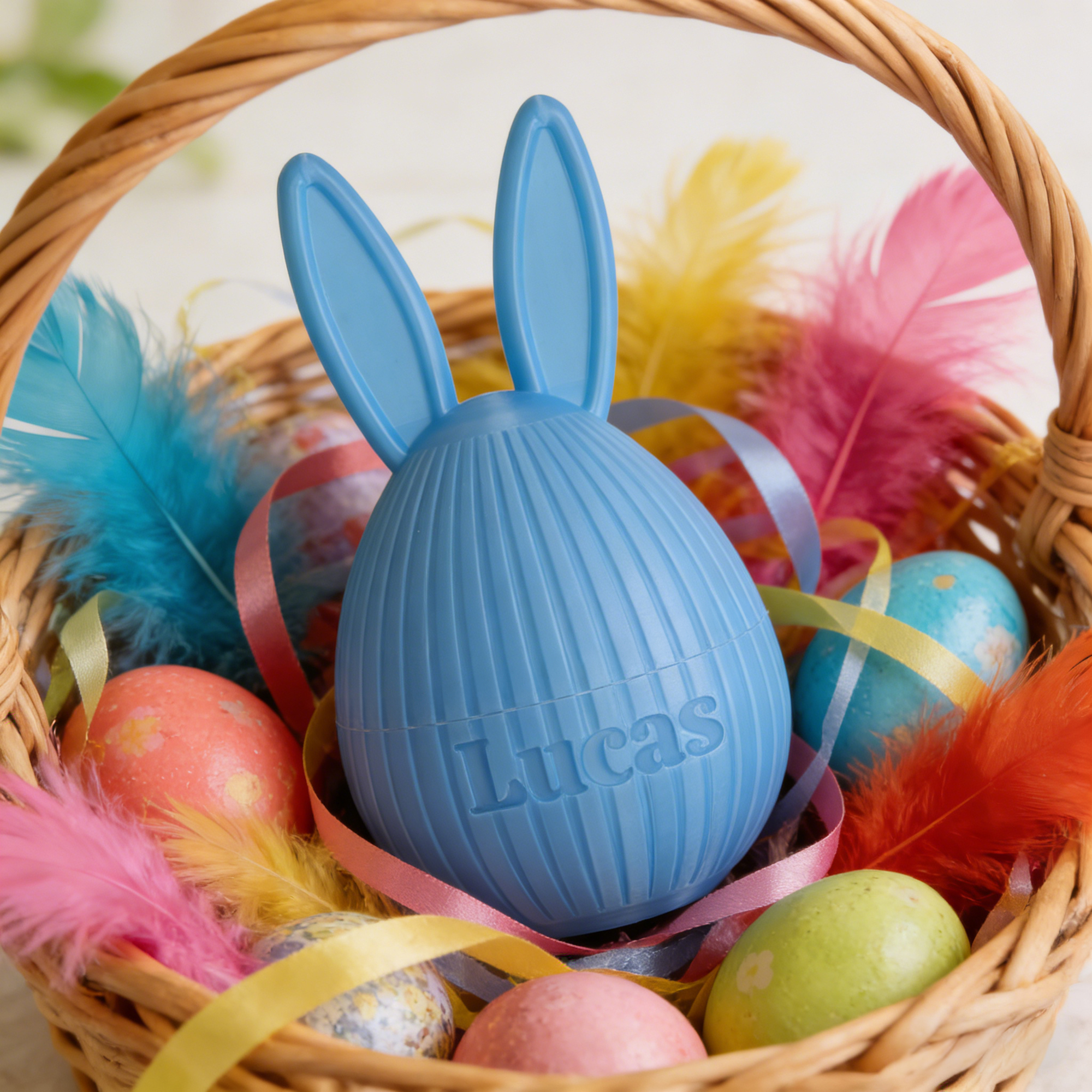 Personalized Multicolor Cute 3D-Printed Bunny Ear Design Easter Egg ...
