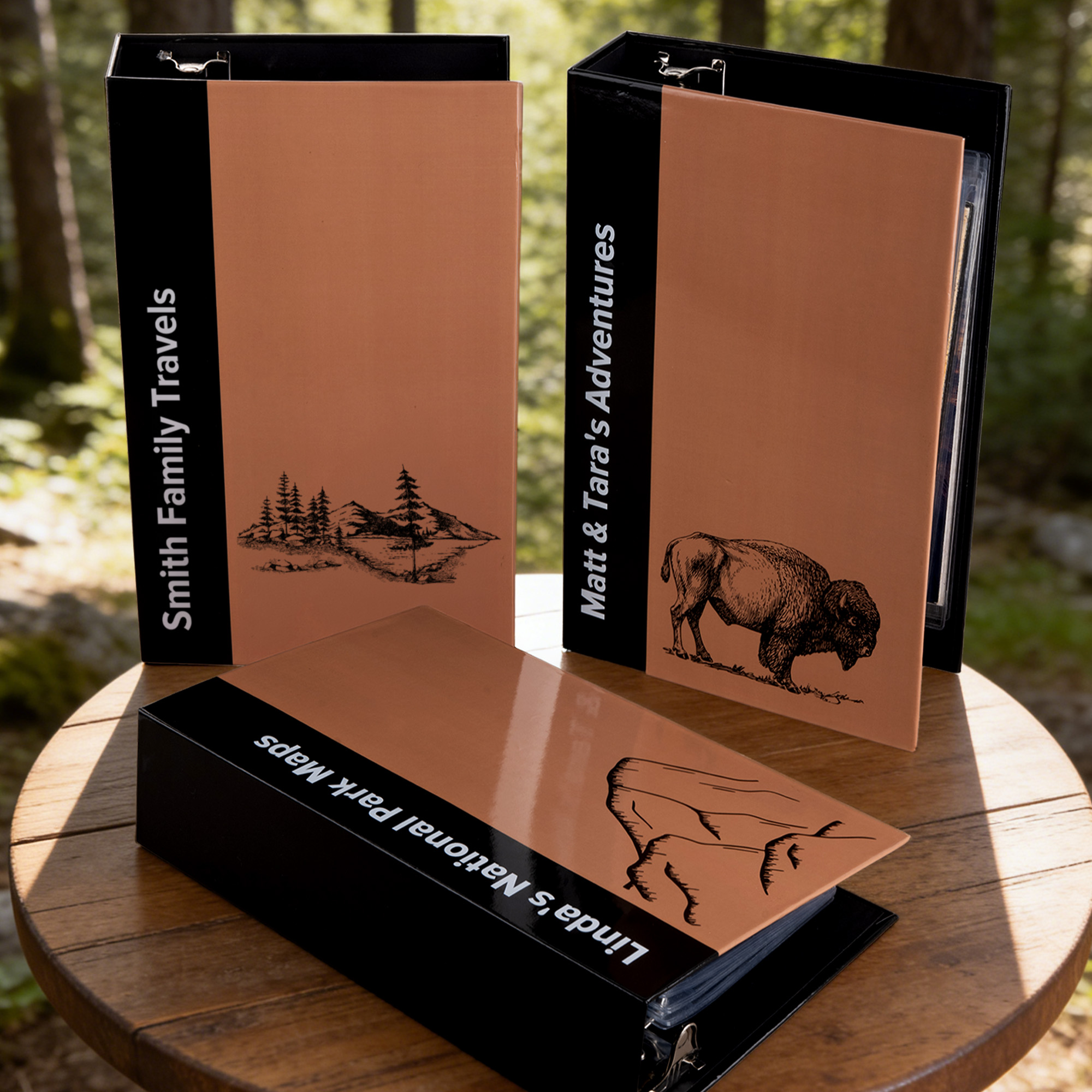 Personalised Unigrid National Park Map Binder with Text Travel Map ...