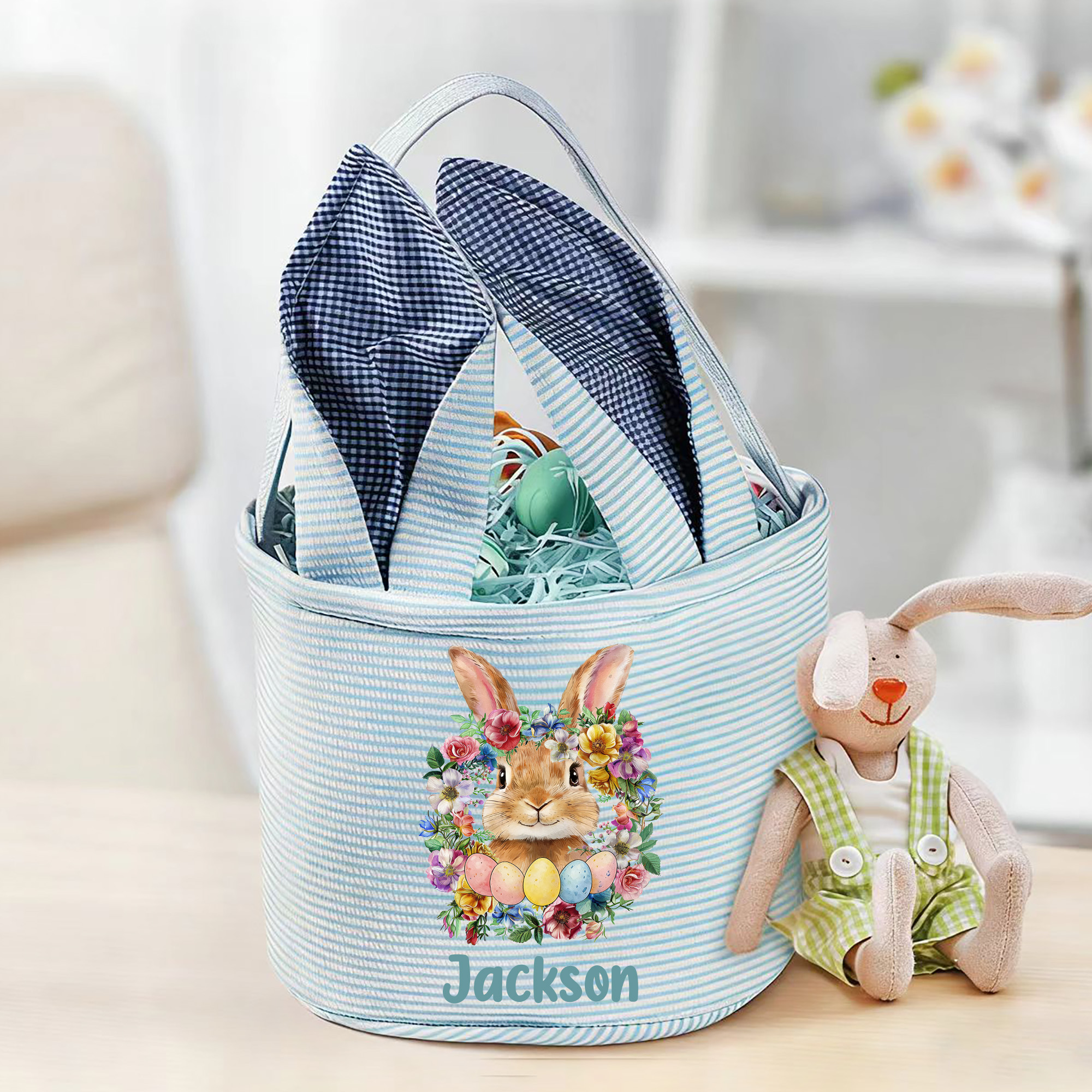 Panier de Pâques Beatrix Potter Peter Rabbit avec nom et oreilles de ...