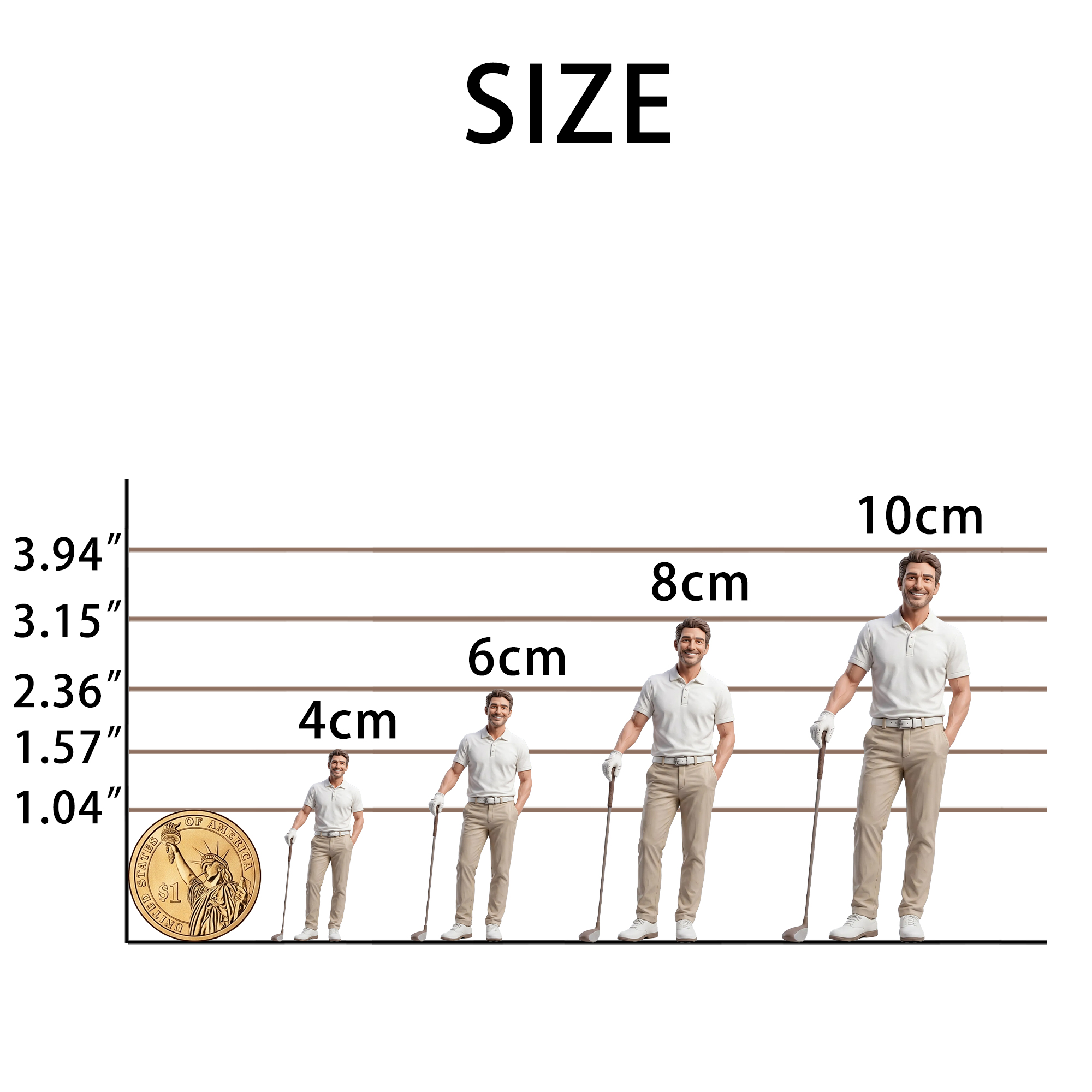 Personalized Photo into 3D Golf Character Figurine Ornament with Text ...