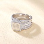 Custom Engraved Stacking Monogram Ring for Women Sterling Silver - CALLIE