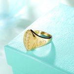 Callie Football Ring with Custom Number Name and Birthstone - CALLIE