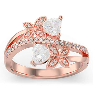 Custom matching butterfly promise rings with double birthstones ...