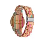Personalized Colorful Bamboo Photo Watch Back Engraving - CALLIE