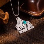 Personalized Cow Tag Turquoise Necklace - CALLIE