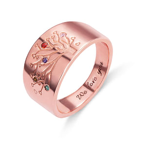 Pesonalized 20 Birthstones Family Tree Ring for Mom - CALLIE