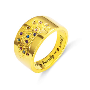 Pesonalized 20 Birthstones Family Tree Ring for Mom - CALLIE