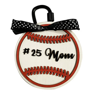 Personalized Bag Charm Tag Baseball & Softball Mom Tag