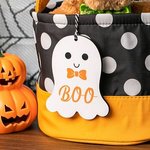 Customised Halloween Boo Ghost Name Candy Bag Tags - CALLIE