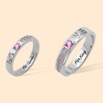 Personalized Name & Birthstone Couple Rings - CALLIE
