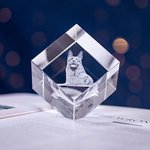 Personalized 3D Photo Engraved Cube Crystal Gift for Loved One - CALLIE