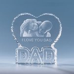 Personalized 3D Engraved Photo Crystal Heart Keepsake Gift - CALLIE