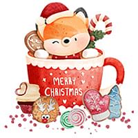 Personalized Cartoon Christmas Animal Camping Cup with Name - CALLIE