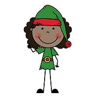 Personalized Christmas Stick Family Clip Art Metal Biscuit Tin - CALLIE