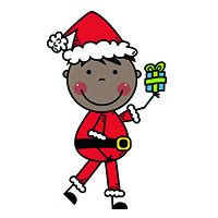 Personalized Christmas Stick Family Clip Art Metal Biscuit Tin - CALLIE