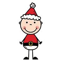 Personalized Christmas Stick Family Clip Art Metal Biscuit Tin - CALLIE