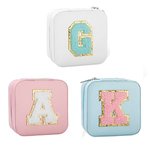 Personalized Chenille Letter Patch Jewelry Organizer Box for Women ...