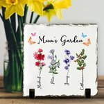 Personalized Birth Flower Family Names Rock Slate Frame for Mother ...