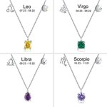 Personalized Zodiac Sign 12 Constellation Birthstone Women Necklace ...