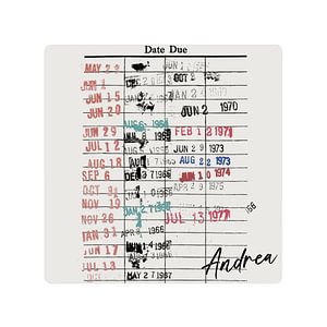 Personalized Vintage Date Due Card Coffee Mug Coaster for Readers ...