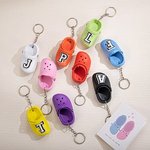 Personalized Pair of Silicone Slipper Keychain with Initial for ...