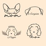 Personalized Minimalist Dog Ears Line Tattoo Stickers Set of 15 ...