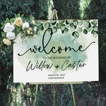 Personalized Welcome Sign for Wedding, Eucalyptus Theme Welcome Sign ...
