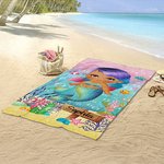 Personalized beach towel 02 with Ocean Diving Mermaid Soft Beach Towel ...