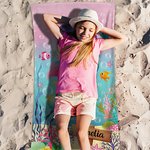 Personalized beach towel 02 with Ocean Diving Mermaid Soft Beach Towel ...