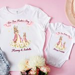 Personalized Baby Onesie with Our First Mother’s Day Peter Rabbit Bunny ...