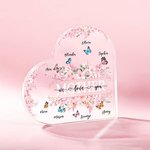 Personalized Birth Flower Acrylic Heart Plaque with CAJJ240355 |Callie ...