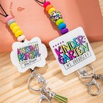 Personalized Glitter Acrylic Beaded Tassel Retractable Lanyard with ...