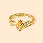 Personalized Graduation Birthstone Ring with Engraved Text Graduation ...