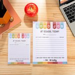 Personalized Colorful At School Today Notepad with Name Teacher's Day ...