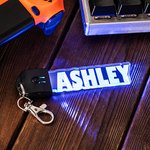 Personalized LED Light Up Acrylic Keychain Bag Tag with Name and 7 ...