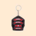 Personalized Leather Firefighter Helmet Shield Keychain with Department ...