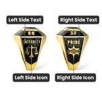 Personalized Championship Style Law Enforcement Police Signet Ring with ...