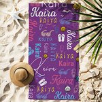 Personalized Colorful Sunglass Soft Name Quick Dry Beach Towel Vacation ...