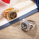 Personalized University Class Signet Ring with Initials School Name ...